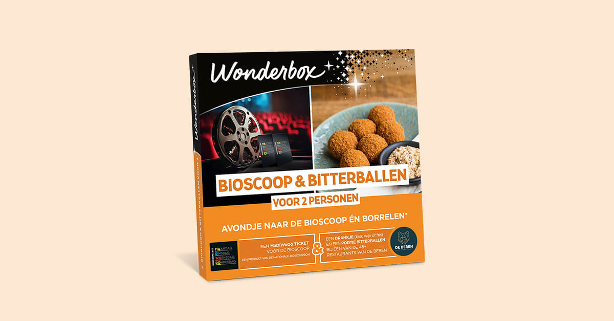 Wonderbox - Bioscoop & Bitterballen (voor 2) bestel nu bij cadeaubon.nl